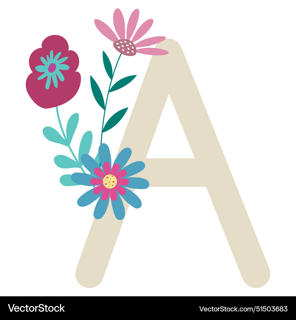 Floral letter Royalty Free Vector Image - VectorStock