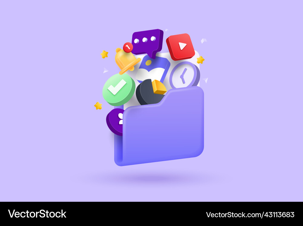 Modern 3d of business folder concept Royalty Free Vector