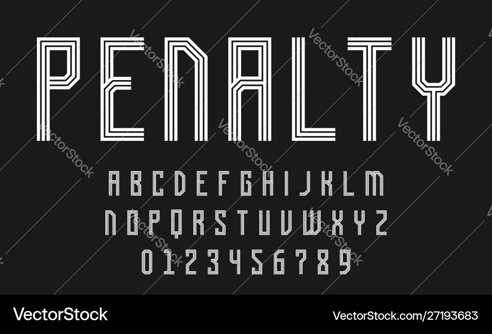 Modern Line Alphabet Set Royalty Free Vector Image