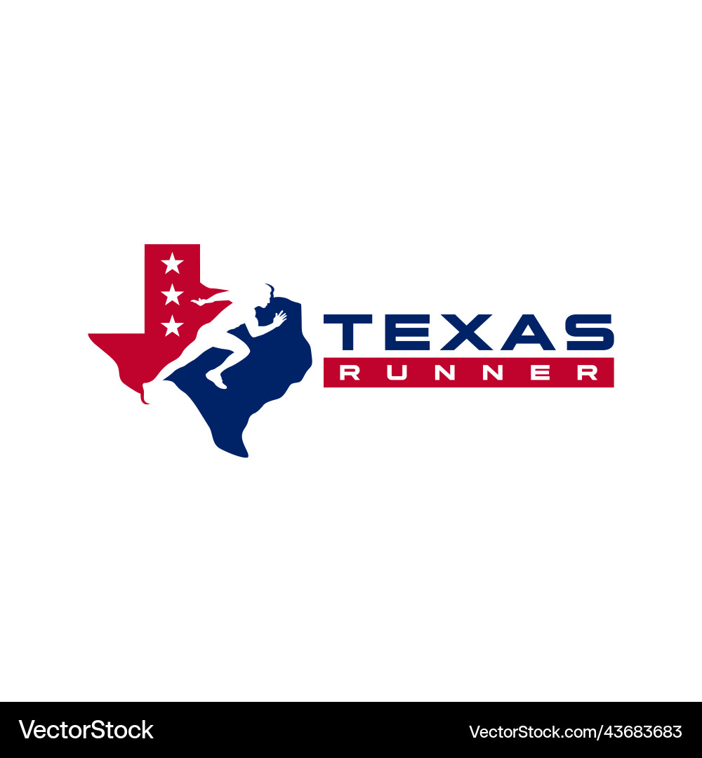 Texas running sports logo Royalty Free Vector Image