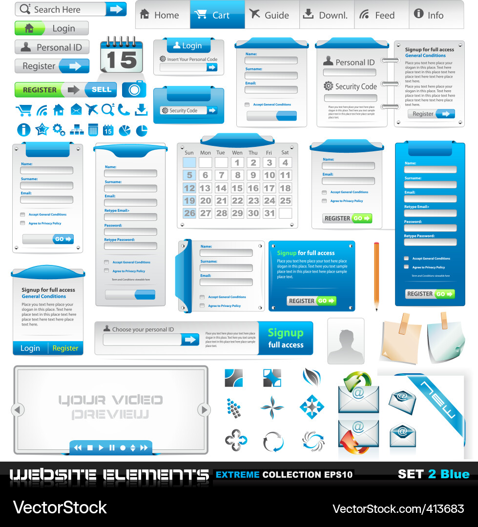 Web design elements Royalty Free Vector Image - VectorStock