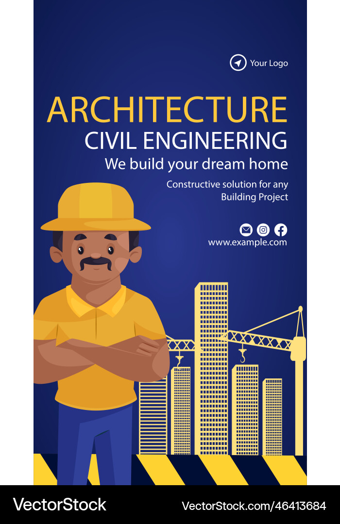 Architecture civil engineering portrait template Vector Image