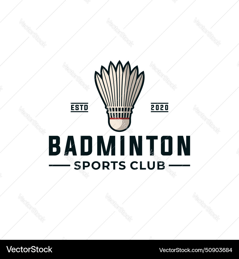 Badminton sport graphic template Royalty Free Vector Image
