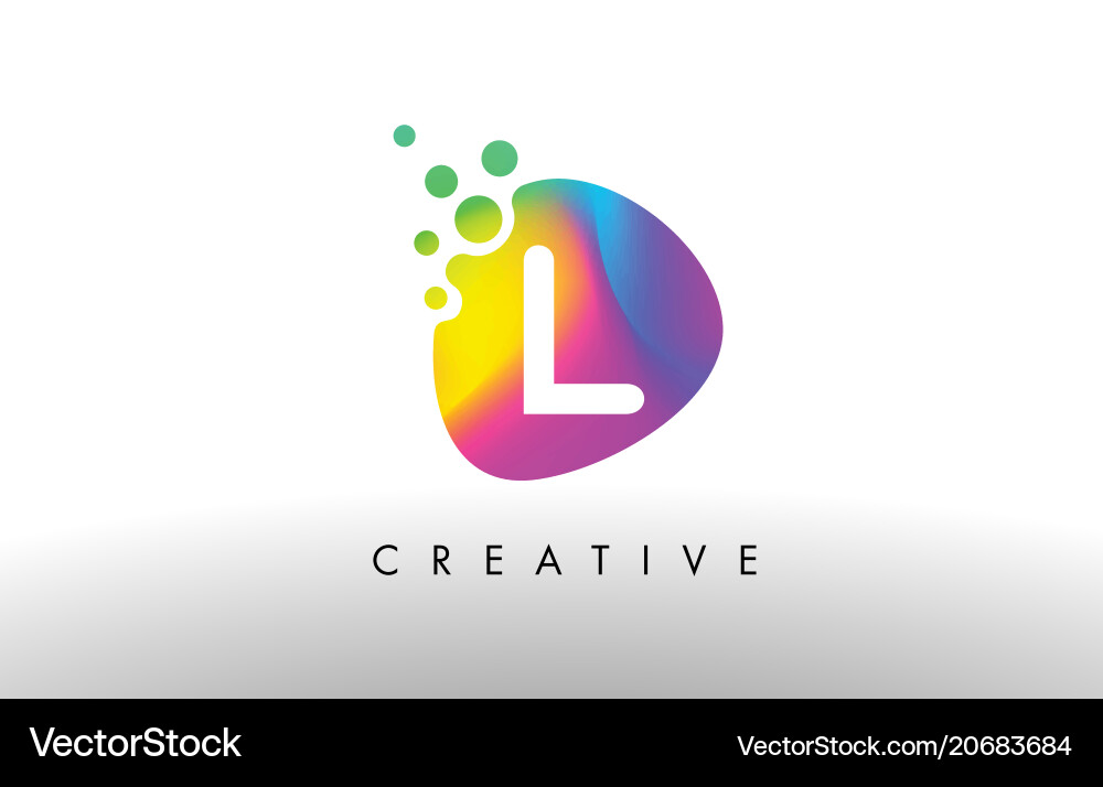 L colorful logo design shape purple abstract Vector Image