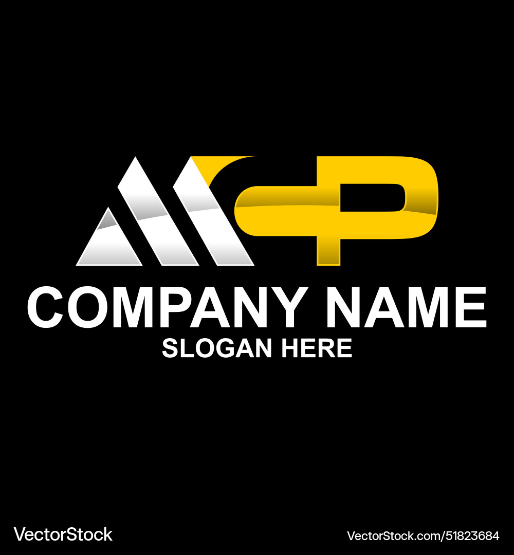 Letter mcp mp mc logo design Royalty Free Vector Image