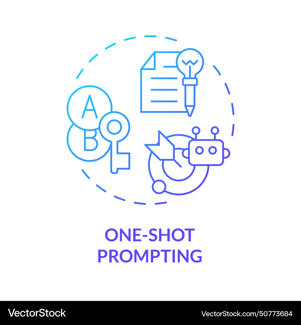 One shot prompting blue gradient concept icon Vector Image