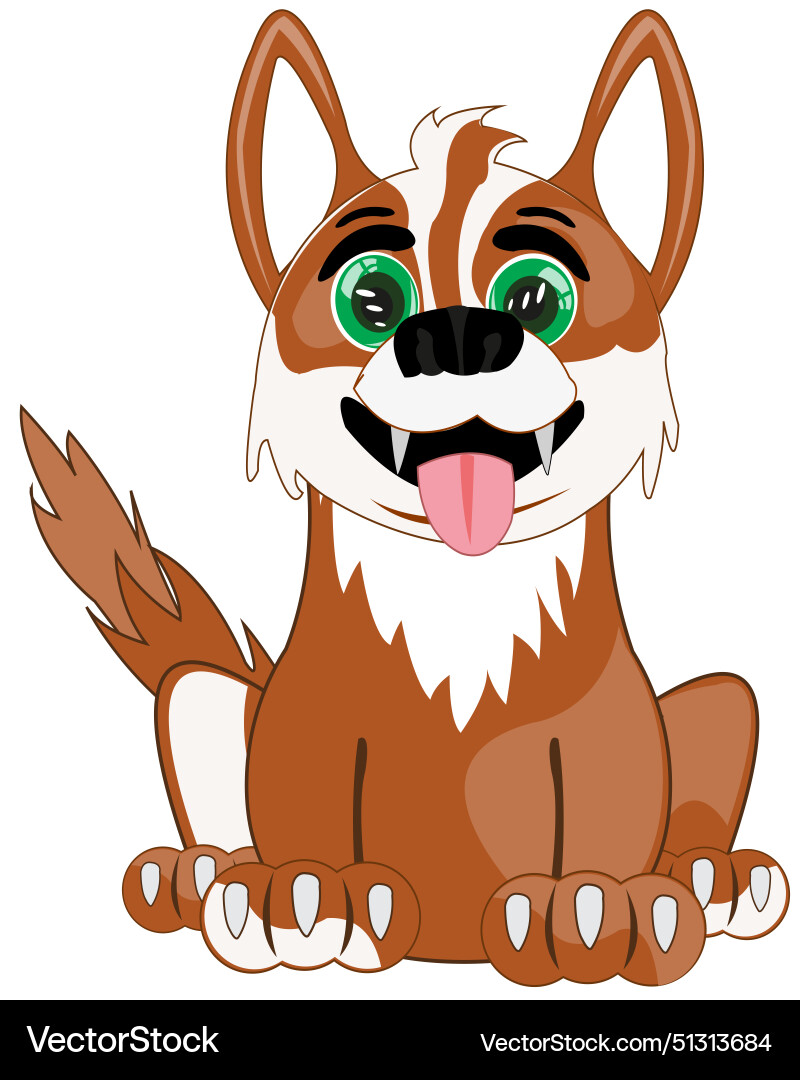 Small dog on white background is insulated Vector Image