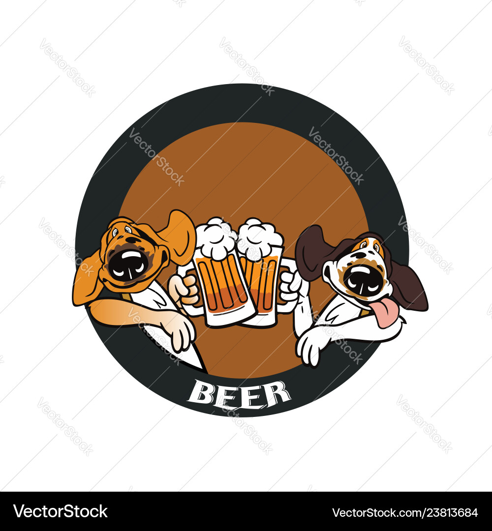 Two-dogs-mascot Royalty Free Vector Image - VectorStock