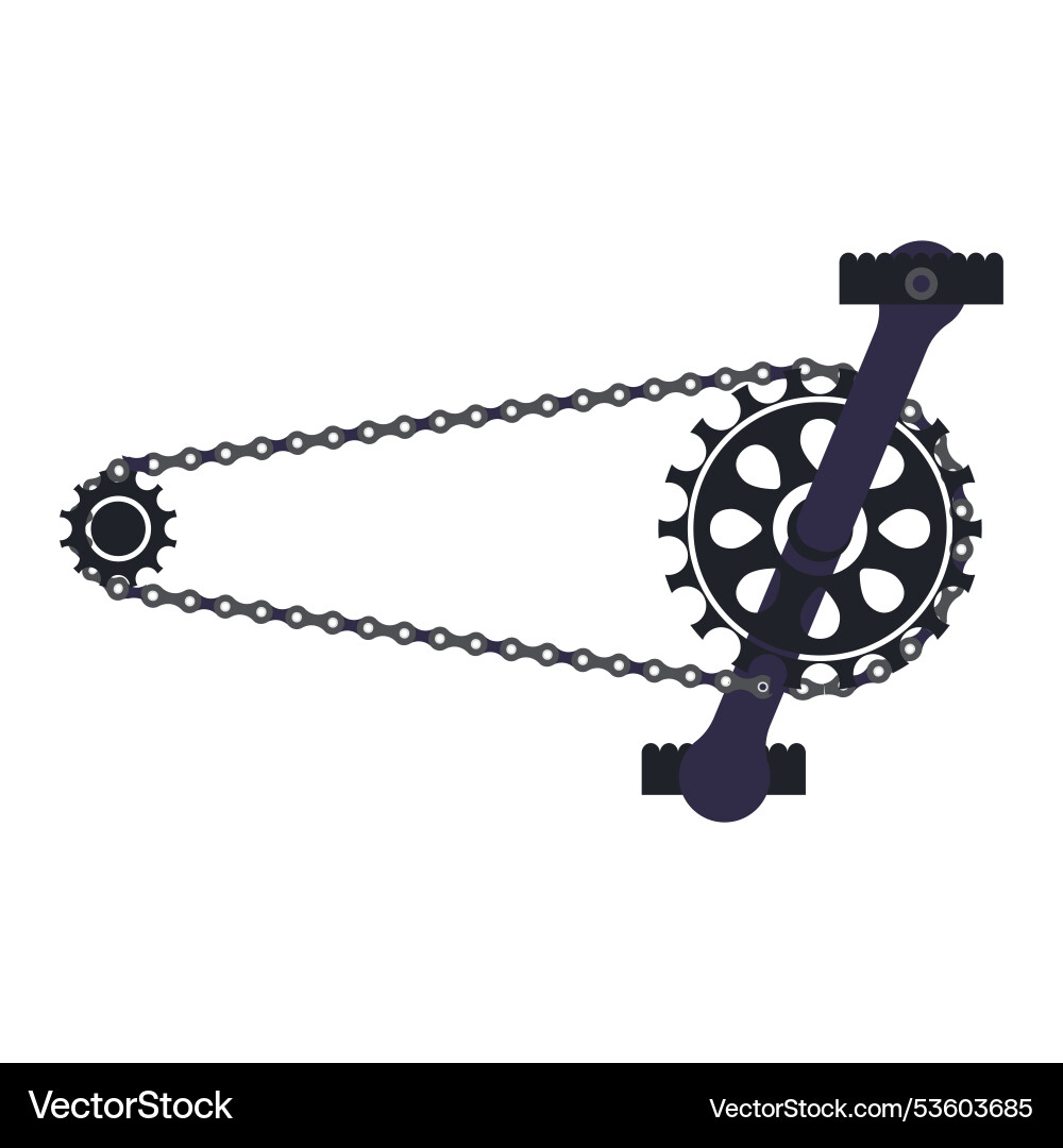 Bicycle chain drive in flat design mountain bike Vector Image