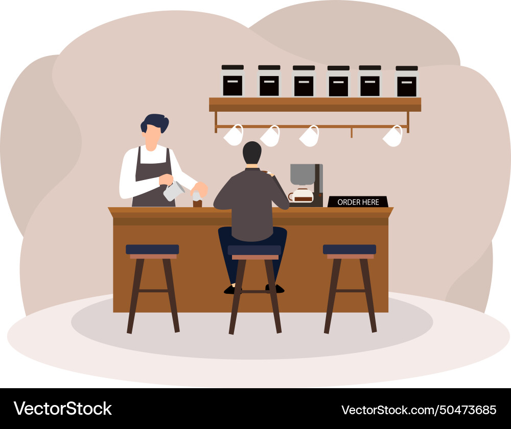 Cafe flat design Royalty Free Vector Image - VectorStock
