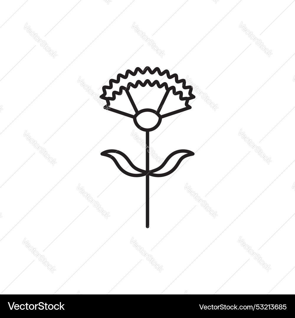 Carnation line icon isolated on white background Vector Image