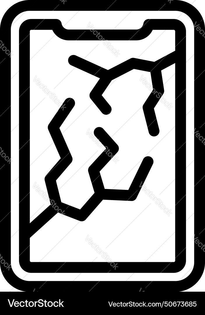 Damage resistant phone glass icon outline Vector Image