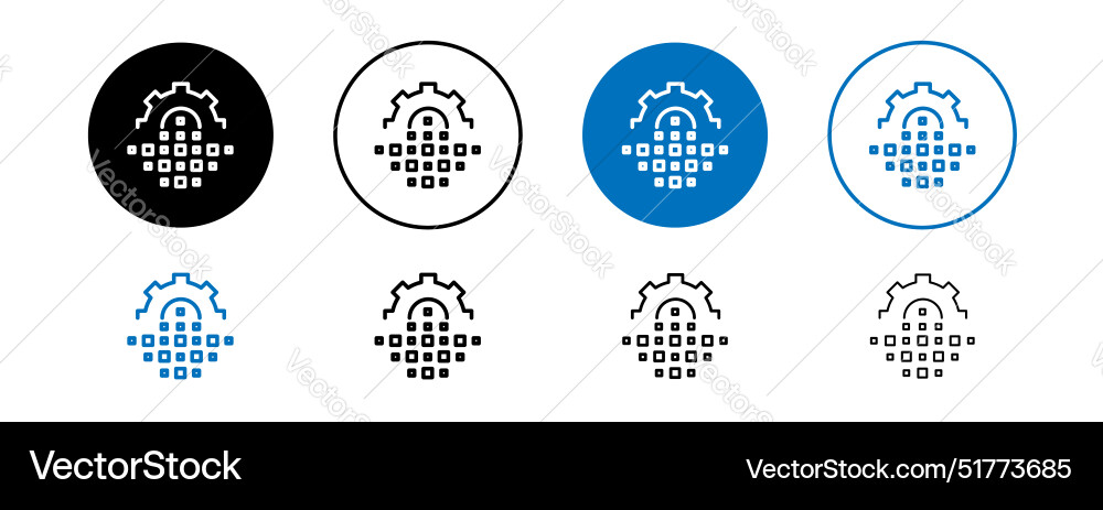 Digital transformation icon set black filled Vector Image