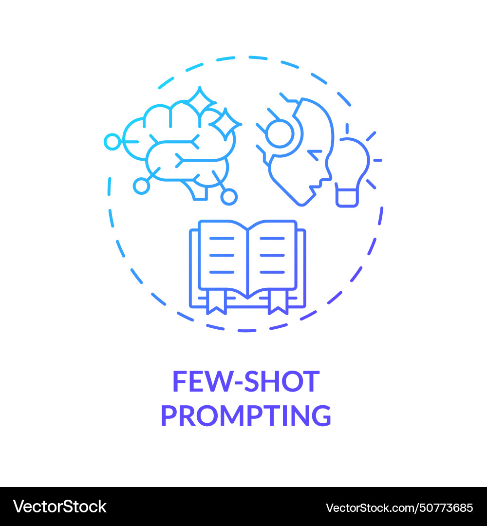 Few shot prompting blue gradient concept icon Vector Image Few shot prompting blue gradient concept icon Vector Image