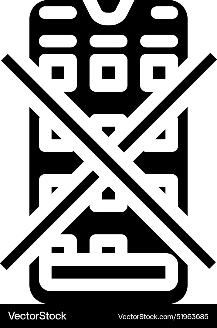 No app required label product caution glyph icon Vector Image