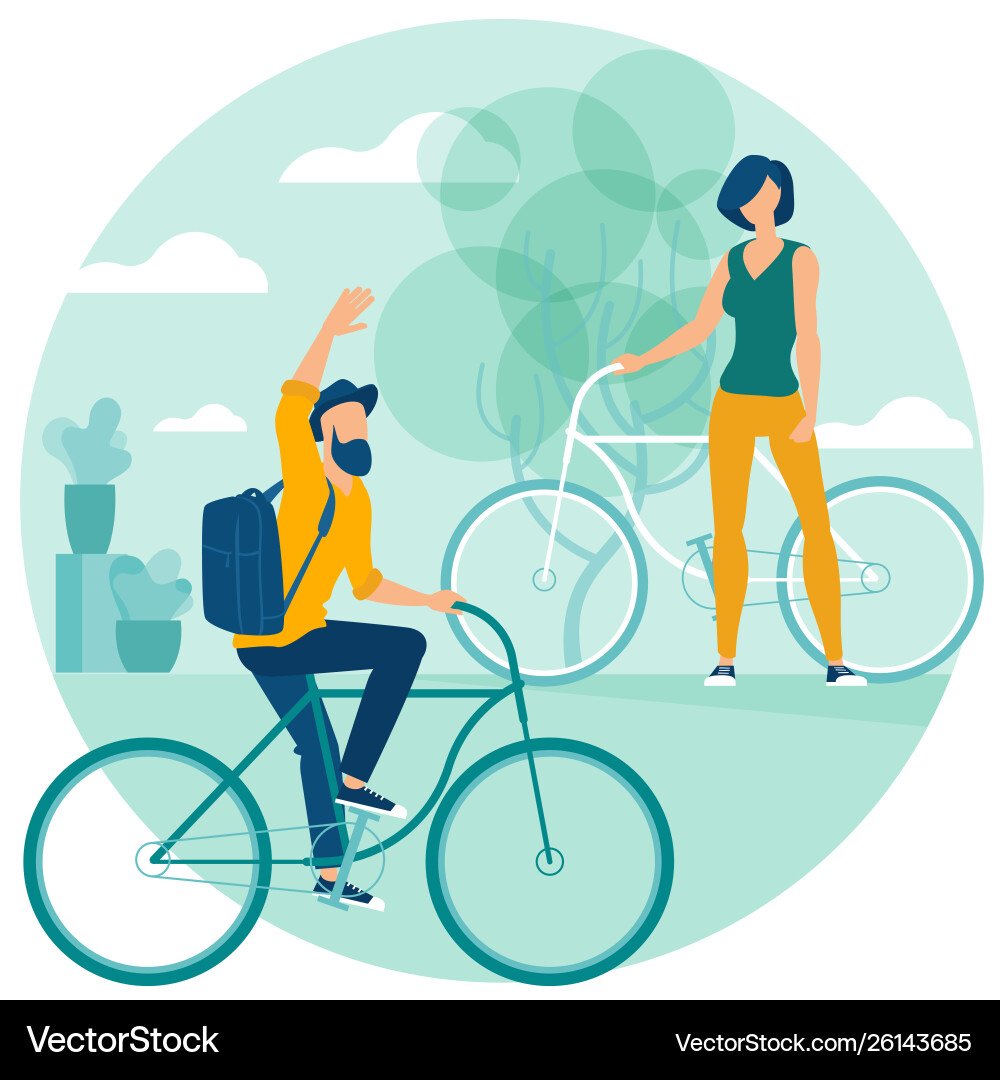 People riding bicycle Royalty Free Vector Image