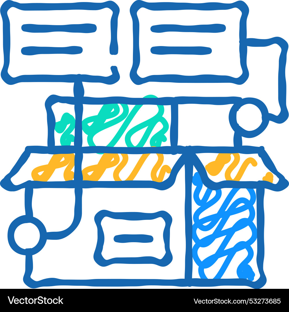 Product business management icon doodle Royalty Free Vector