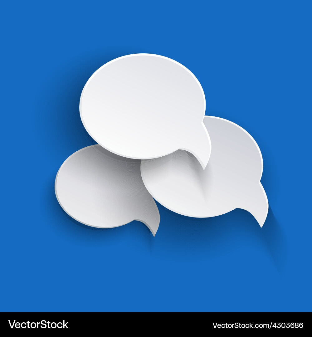 Abstract speech bubbles o blue background Vector Image