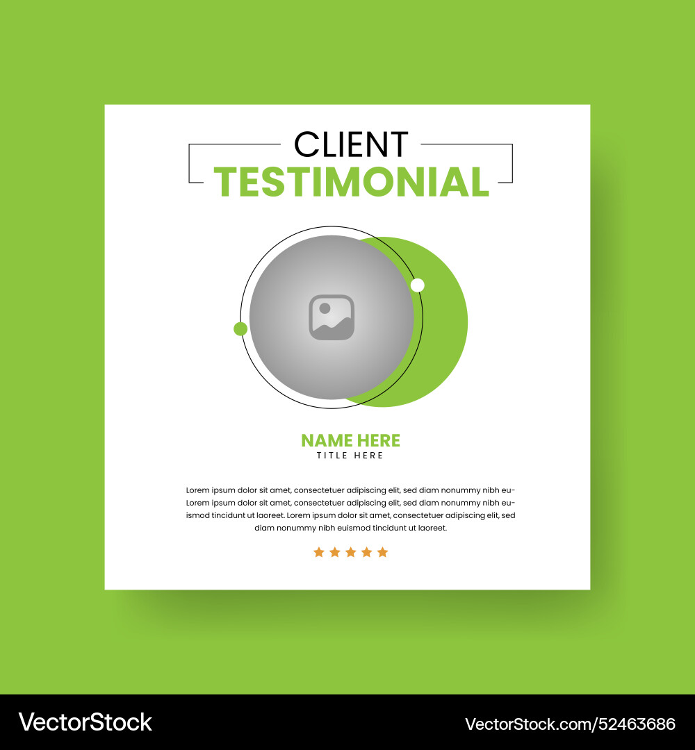 Client or customer testimonial social media post Vector Image