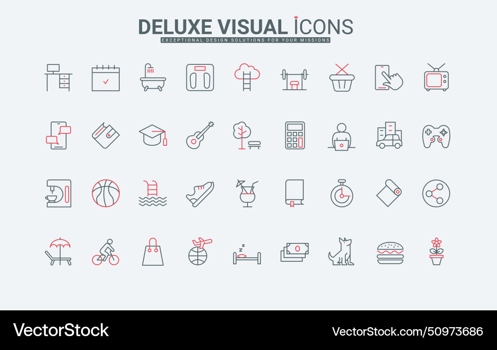 Daily life planner line icons set everyday Vector Image