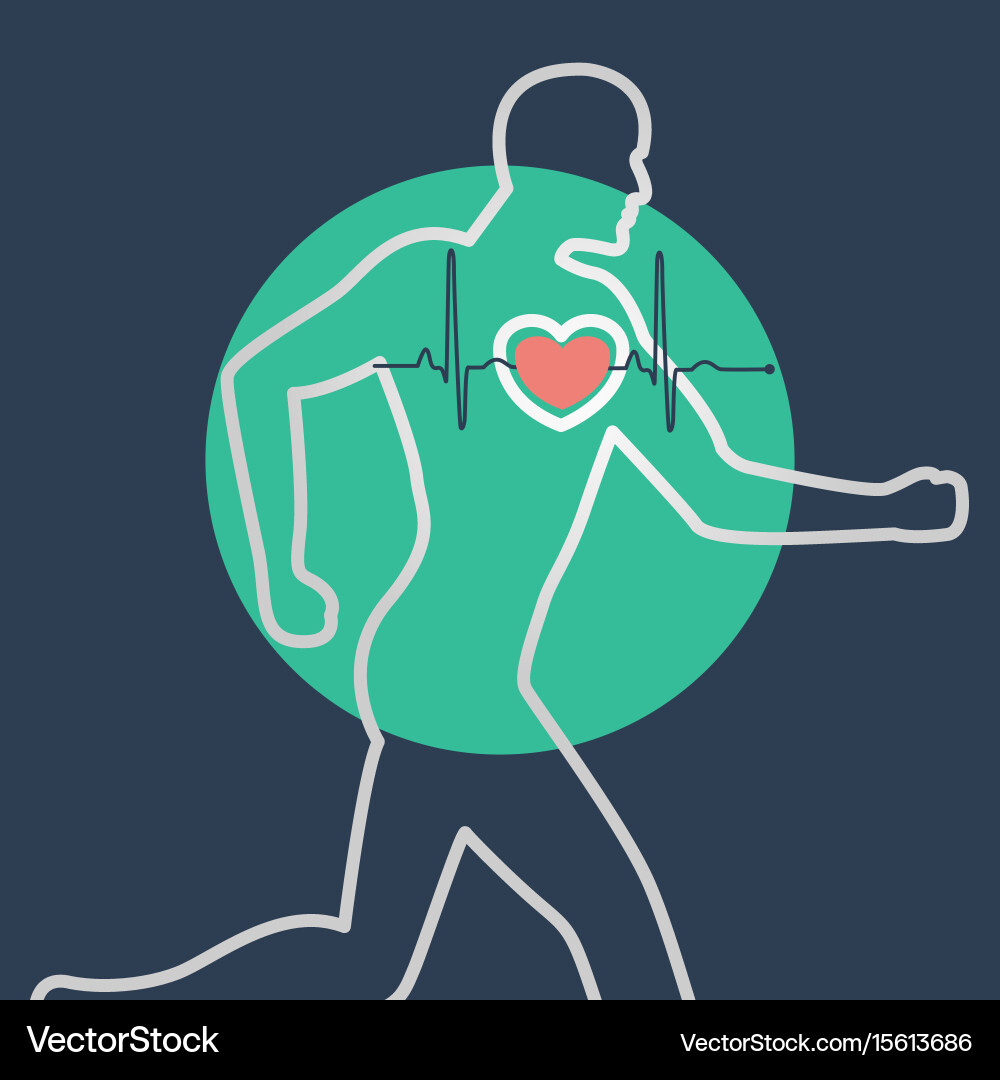 Exercise stress test logo icon design Royalty Free Vector