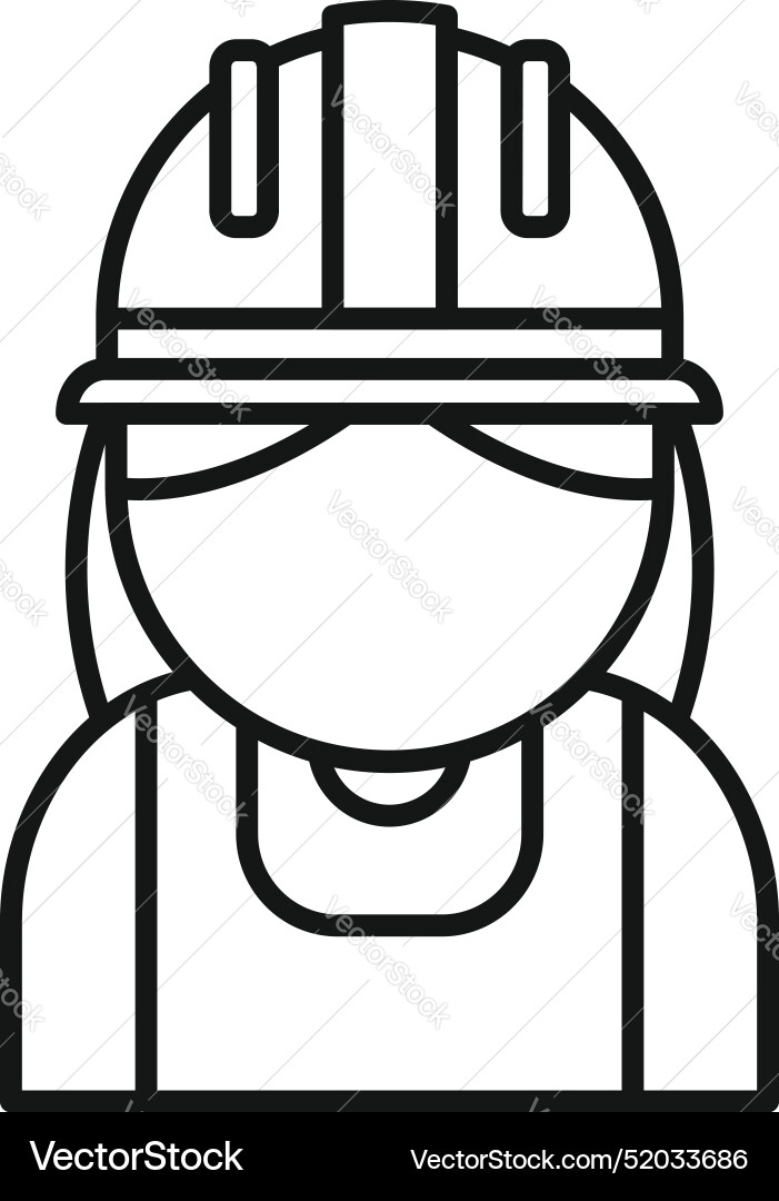 Female construction worker wearing hard hat safety