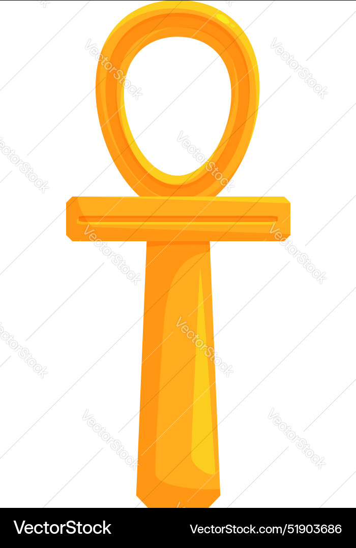 Golden ankh symbol representing eternal life Vector Image