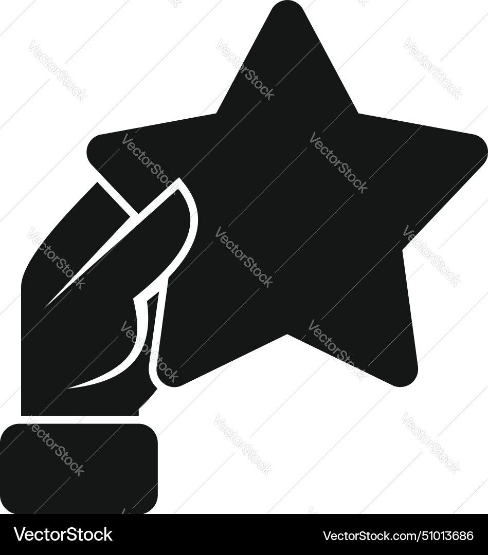 Hand take star icon simple leader Royalty Free Vector Image