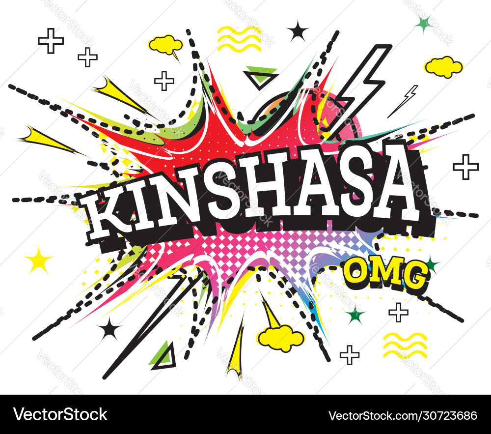 Kinshasa Comic Text im Pop-Art-Stil isoliert Vektorbild