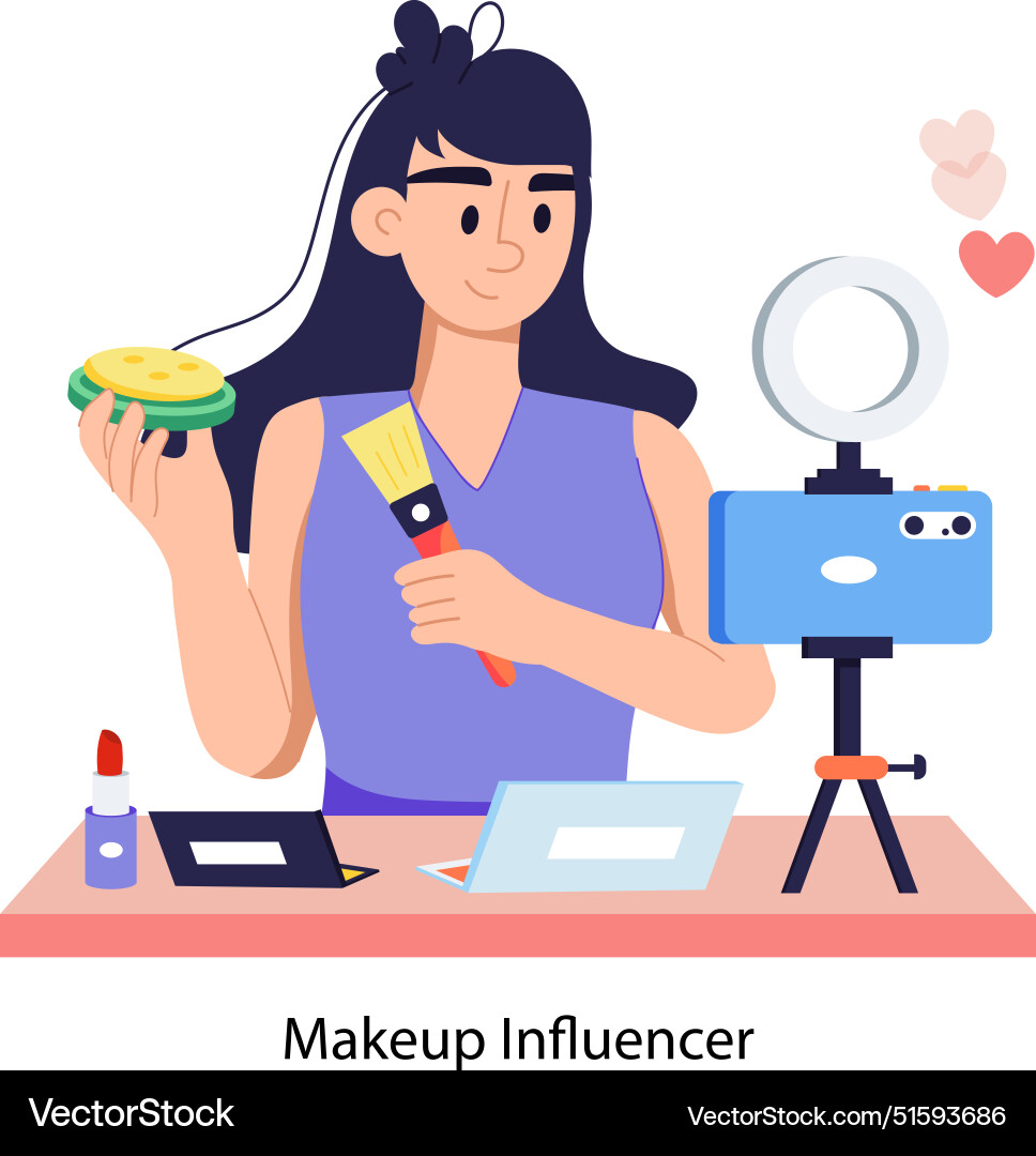 Makeup influencer Royalty Free Vector Image - VectorStock