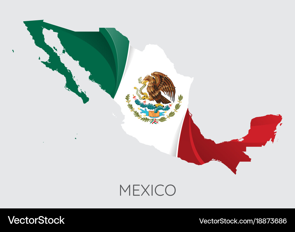 Map of mexico Royalty Free Vector Image - VectorStock