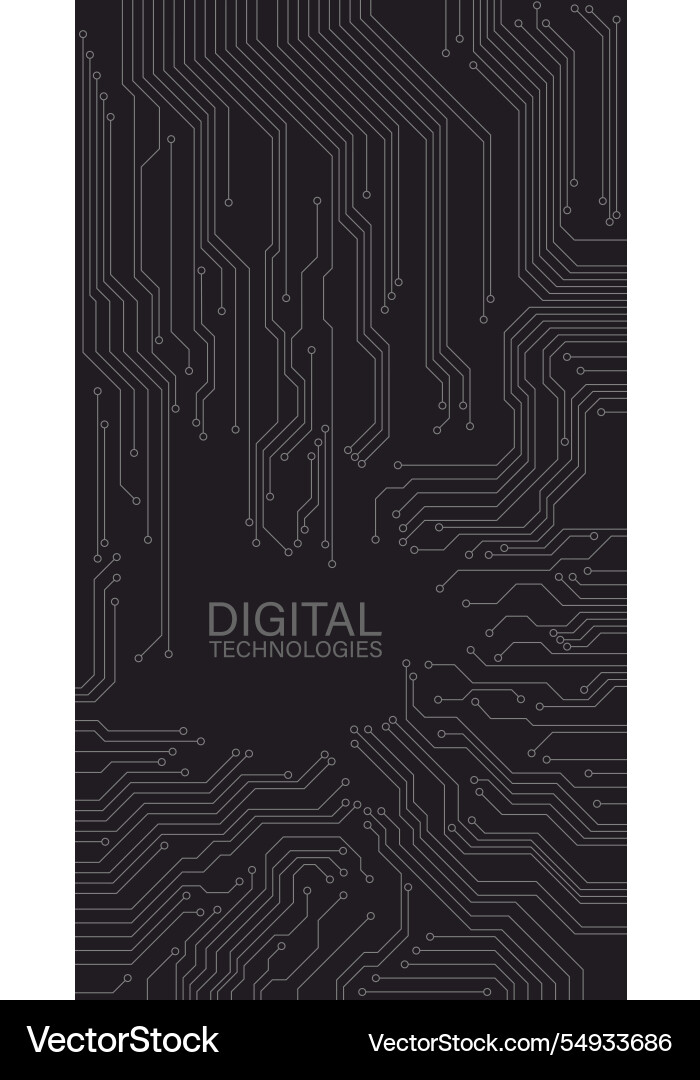Printed circuit board diagram of digital device Vector Image