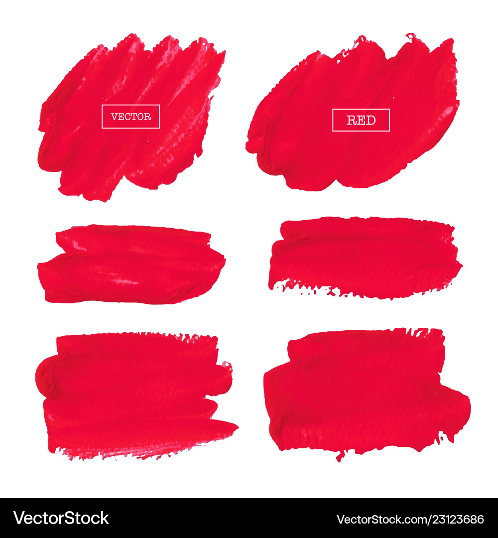 Red brush stroke isolated on white background Vector Image