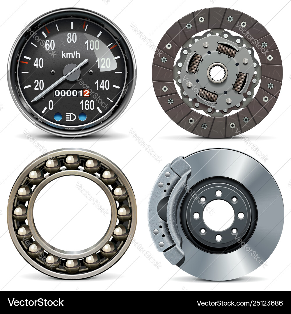 Round car parts Royalty Free Vector Image - VectorStock