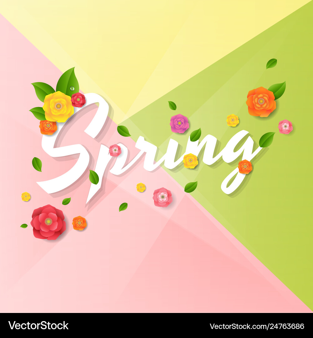 Spring poster with flowers Royalty Free Vector Image