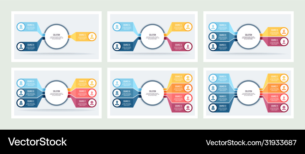 Business infographic organization chart with 3 4 Vector Image