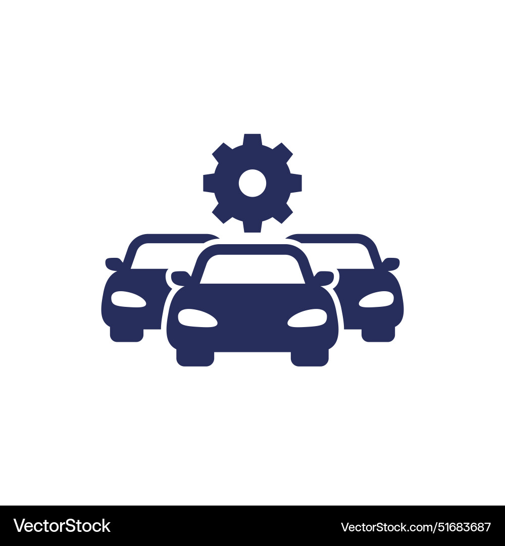 Car fleet management icon on white Royalty Free Vector Image