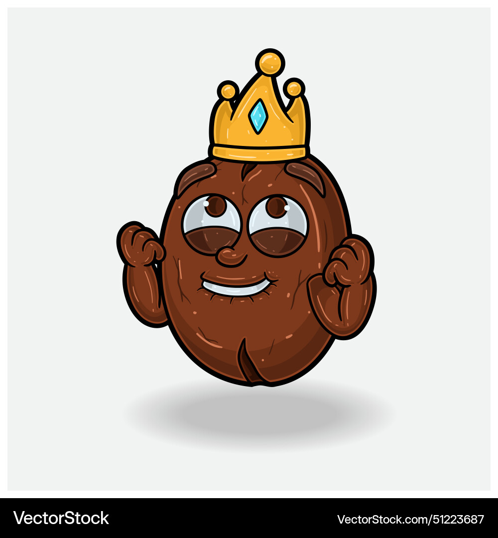Coffee bean with happy expression Royalty Free Vector Image