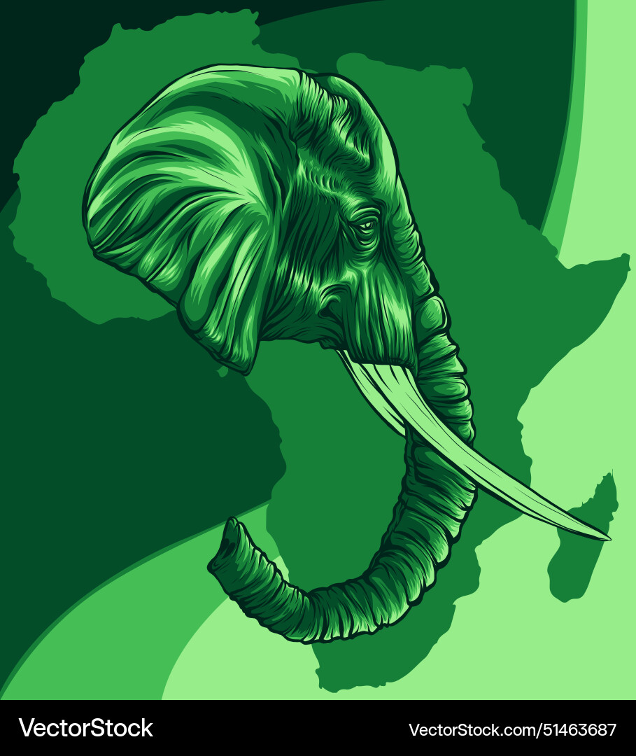 Colored of an african elephant Royalty Free Vector Image