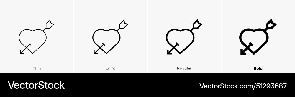 Cupid icon thin light regular and bold style Vector Image