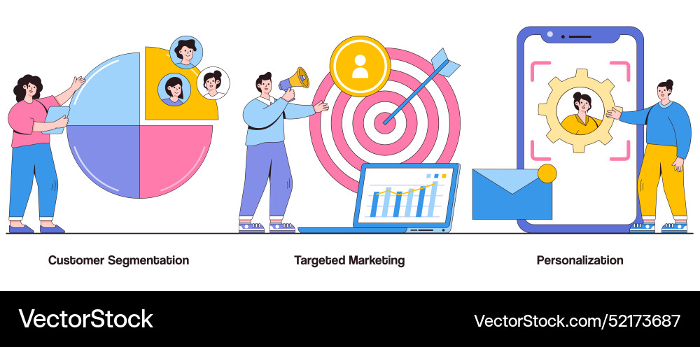 Customer Segmentation Targeted Marketing Vector Image