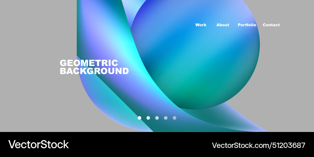 Geometric liquid blue and green spheres on grey Vector Image