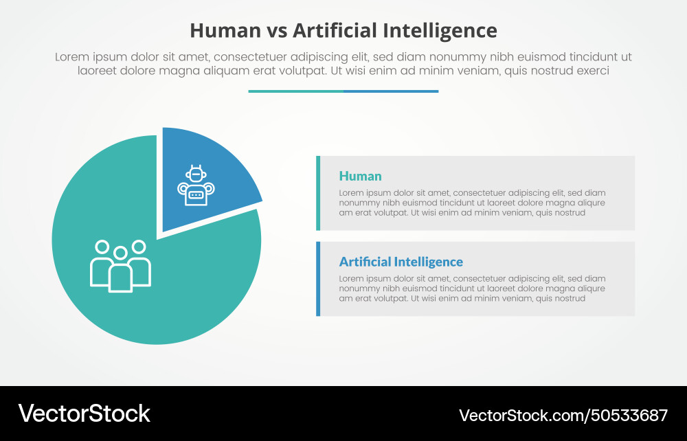 Human employee vs ai artificial intelligence Vector Image