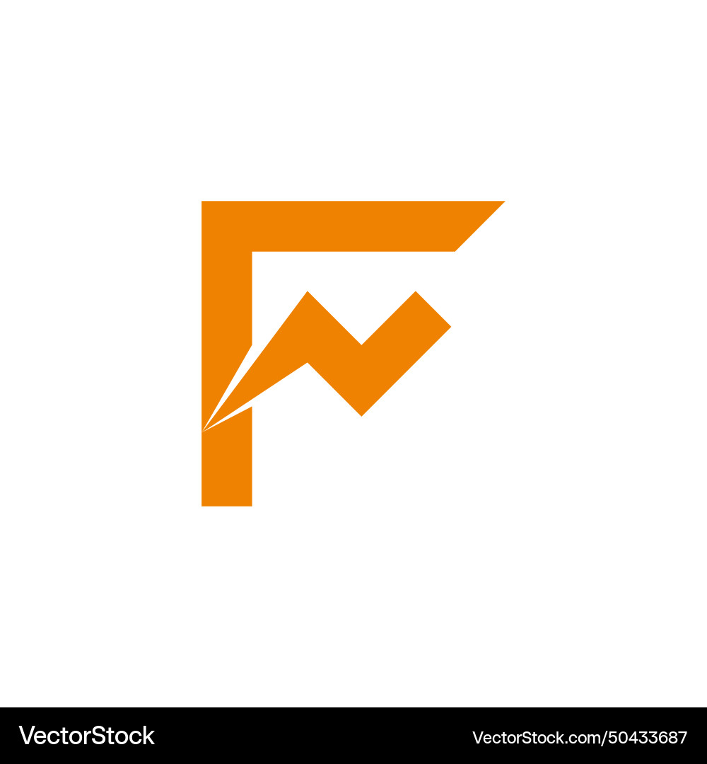 Letter fn thunder flash symbol logo Royalty Free Vector