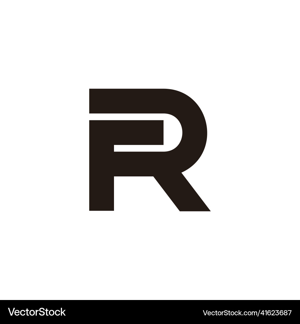 Letter rf simple geometric line logo Royalty Free Vector