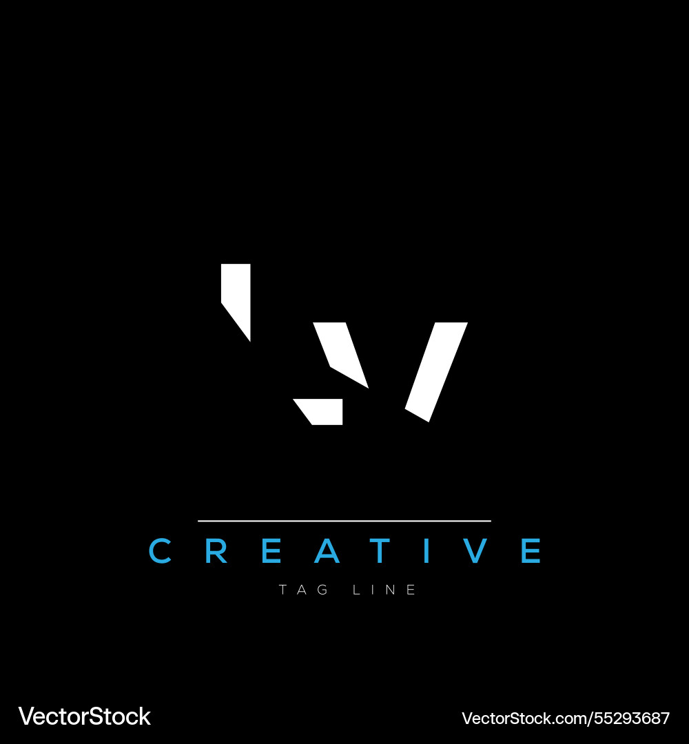 Lv creative monogram logo Royalty Free Vector Image