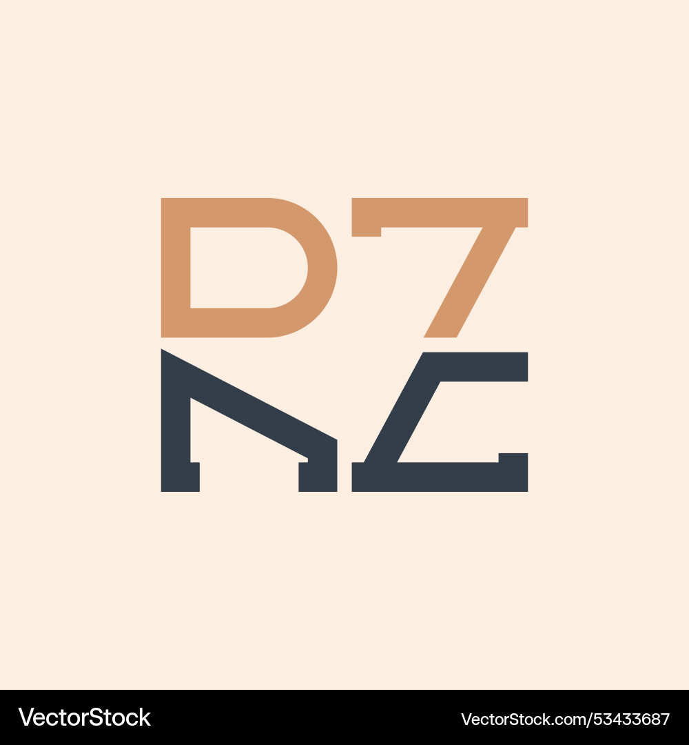 Modern rz letter logo design creative Royalty Free Vector