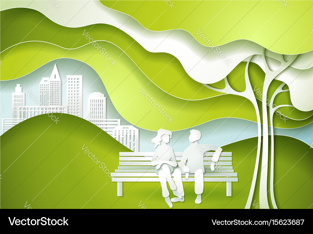 Paper Cut Family Tree Royalty Free Vector Image
