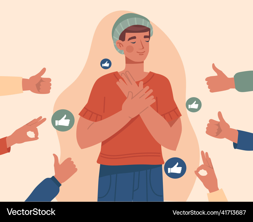 Public approval or praise abstract concept Vector Image