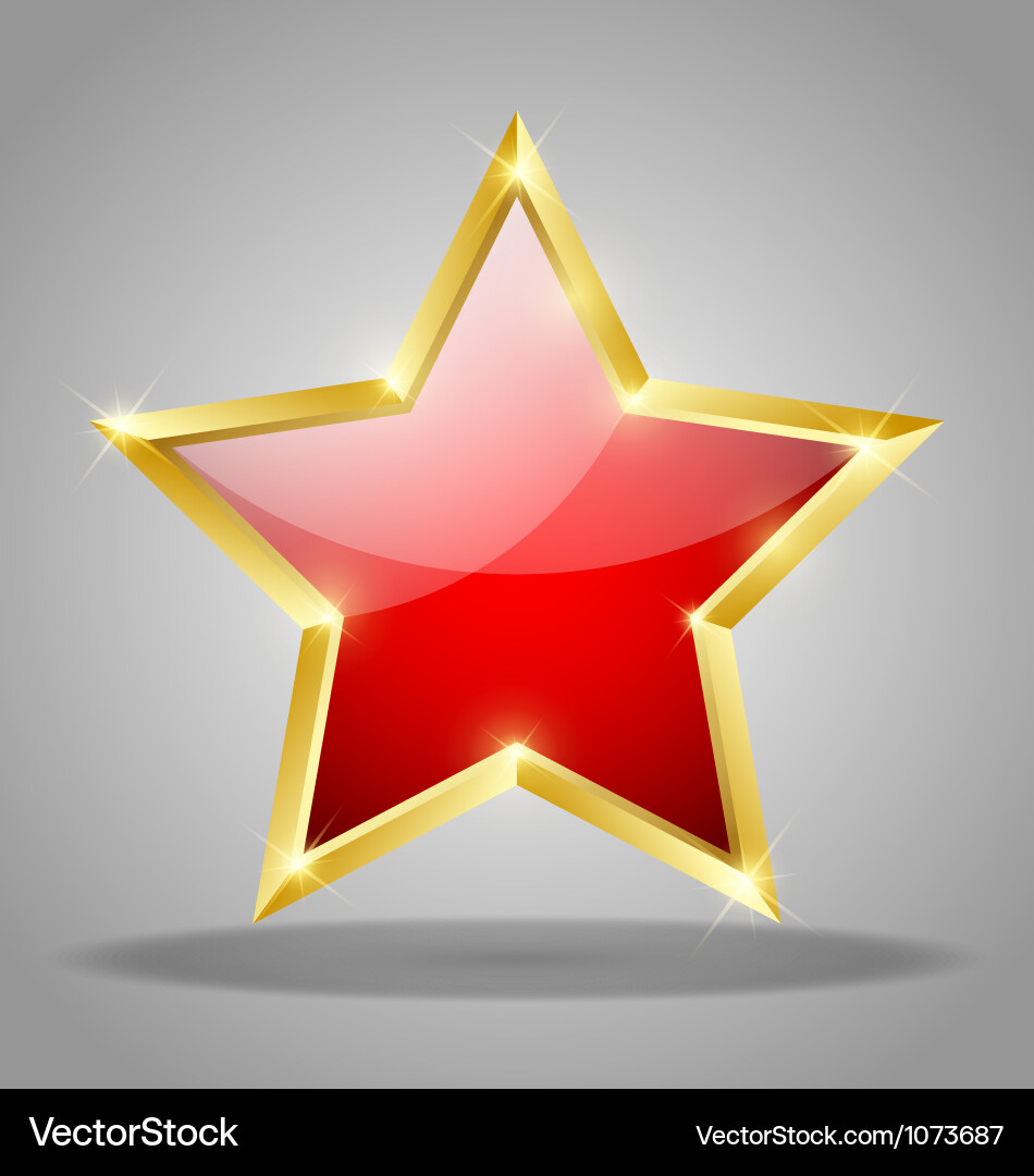 Red glossy star Royalty Free Vector Image - VectorStock
